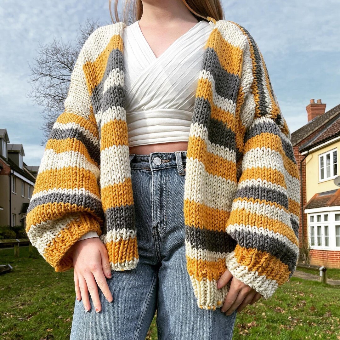 Oversized Chunky Cardigan Knitting Pattern - Etsy