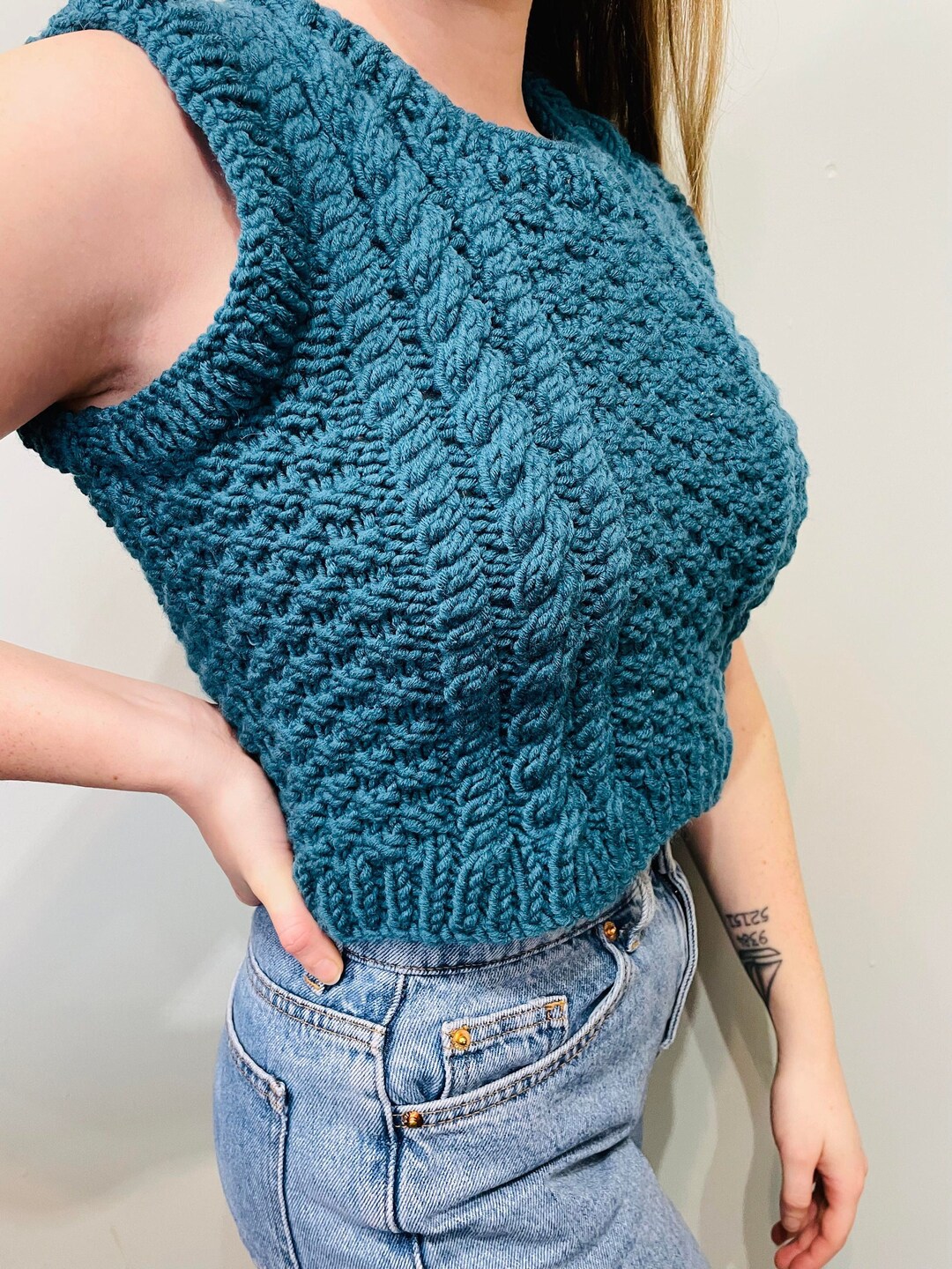 Cabled Crop Top Knitting Pattern - Etsy