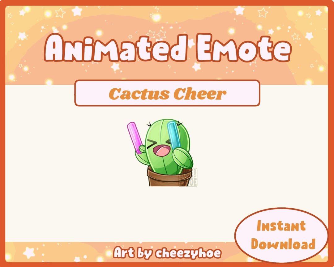 Cactus Cheer Animated Emote - Twitch, Discord, Youtube (instant ...