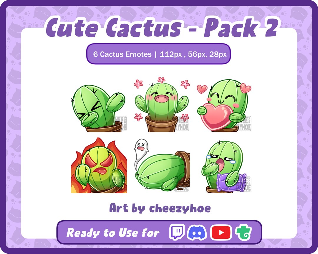 Cute Cactus - Pack 2 | Instant Download /P2U | Premade Emote - Etsy