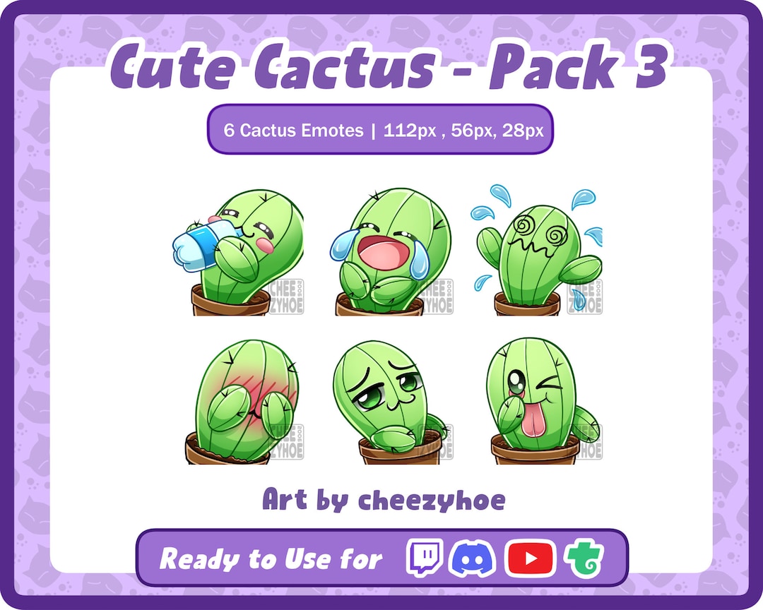 Cute Cactus - Pack 3 | Instant Download /P2U | Premade Emote - Etsy