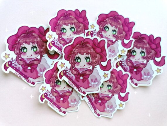Cute magical girls glitter stickers and postcard set Sets Paper ...
