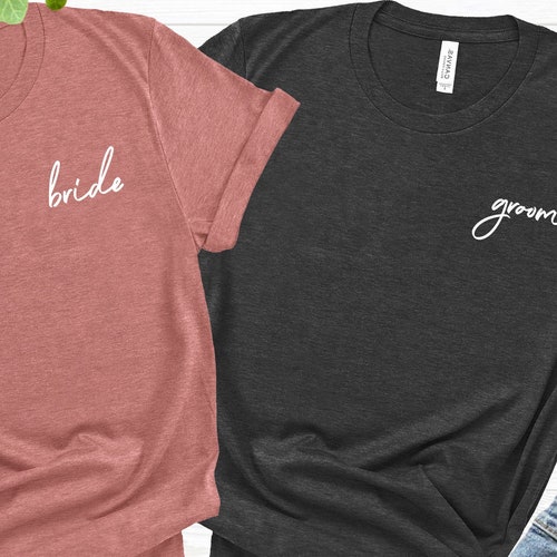 Matching Bride and Groom Shirts Wedding Announcement Mr and - Etsy