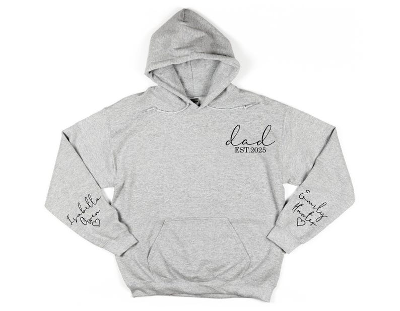 Custom Dad Est Hoodie, Personalized Dad and Kids Names Hoodie, Dad and ...