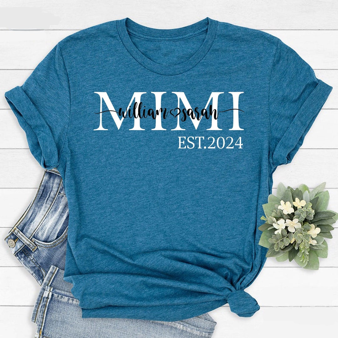 Personalized Mimi Shirt, Grandma Shirt With Grandkids Names, Custom ...