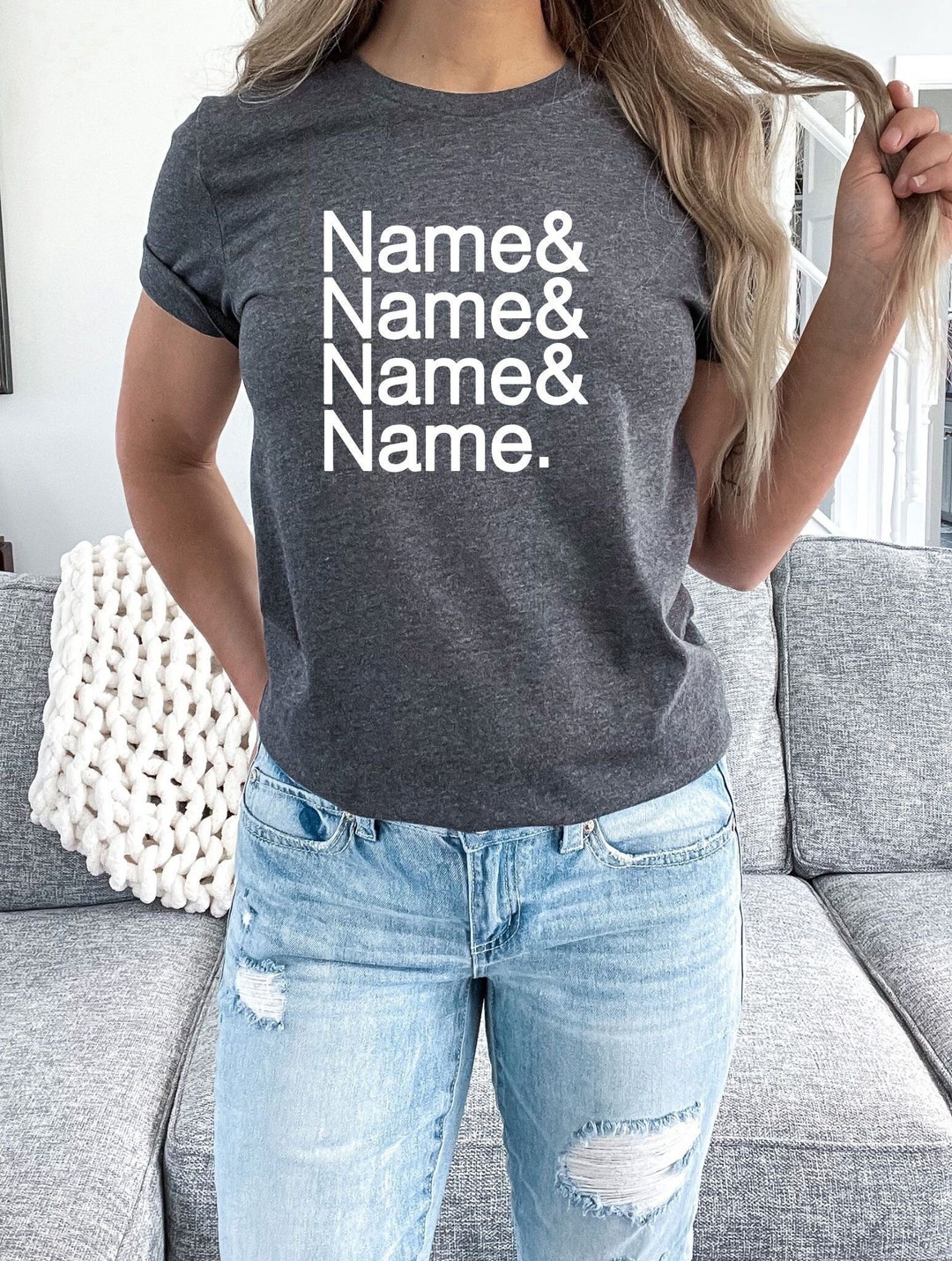 Custom Name List Shirt, Helvetica Font Name List, Custom Gift, Friend ...