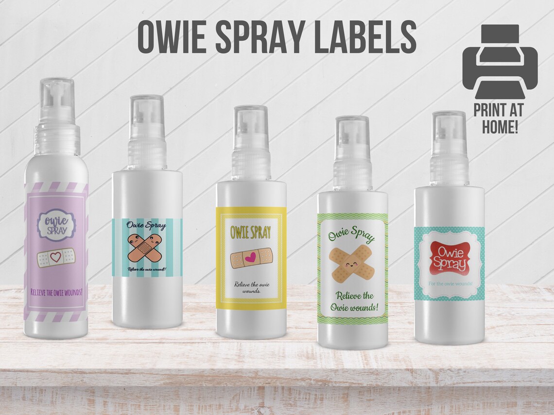Owie Spray Label Set Boo Boo Spray Printable Label Decal - Etsy México