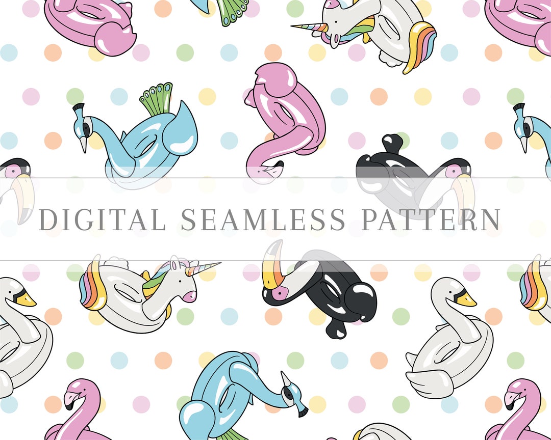 Pool Floaties Seamless Pattern Digital Download - Etsy