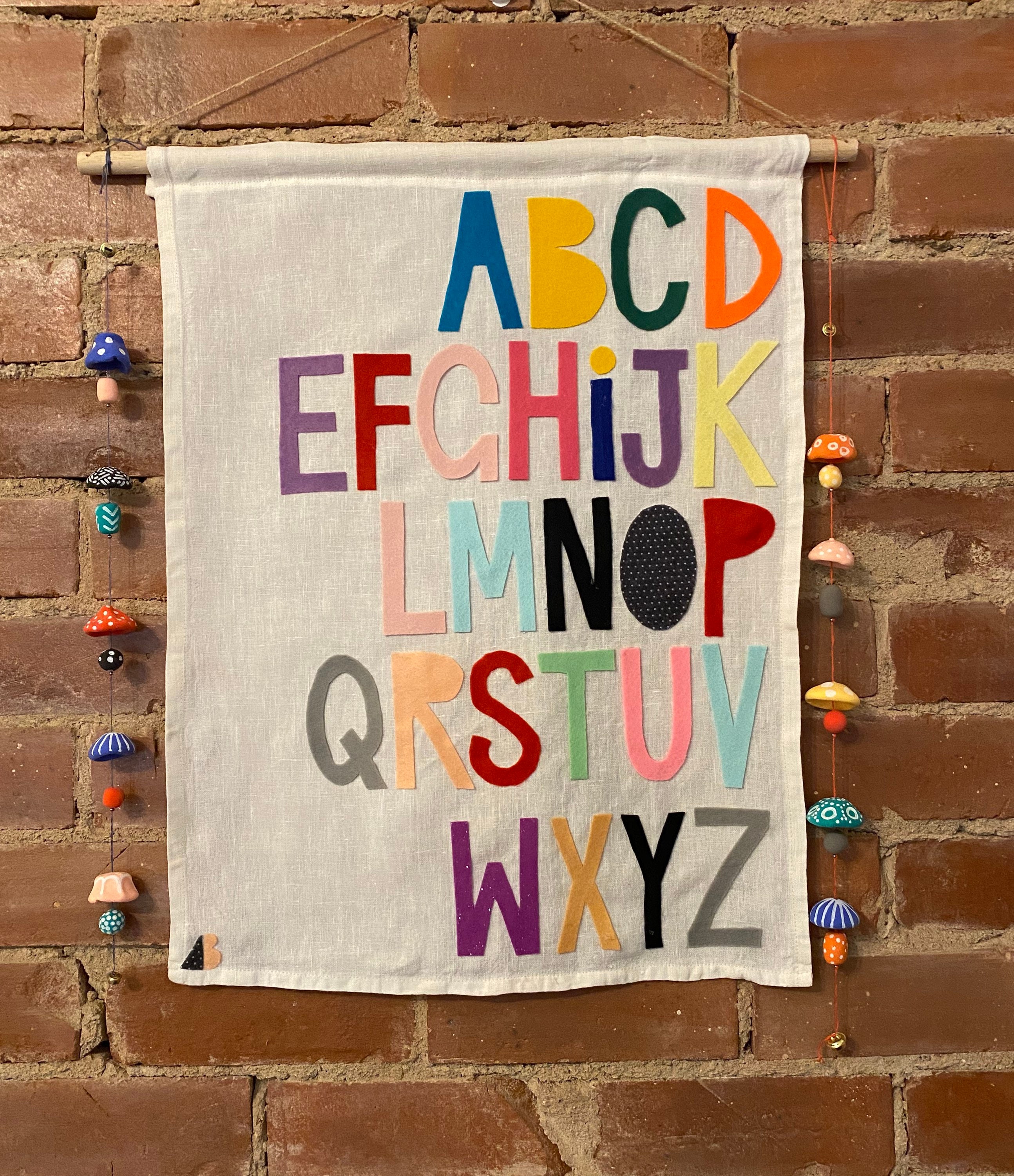 Alphabet Wall Hanging on Linen - Etsy