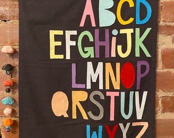Alphabet Wall Hanging on Linen - Etsy