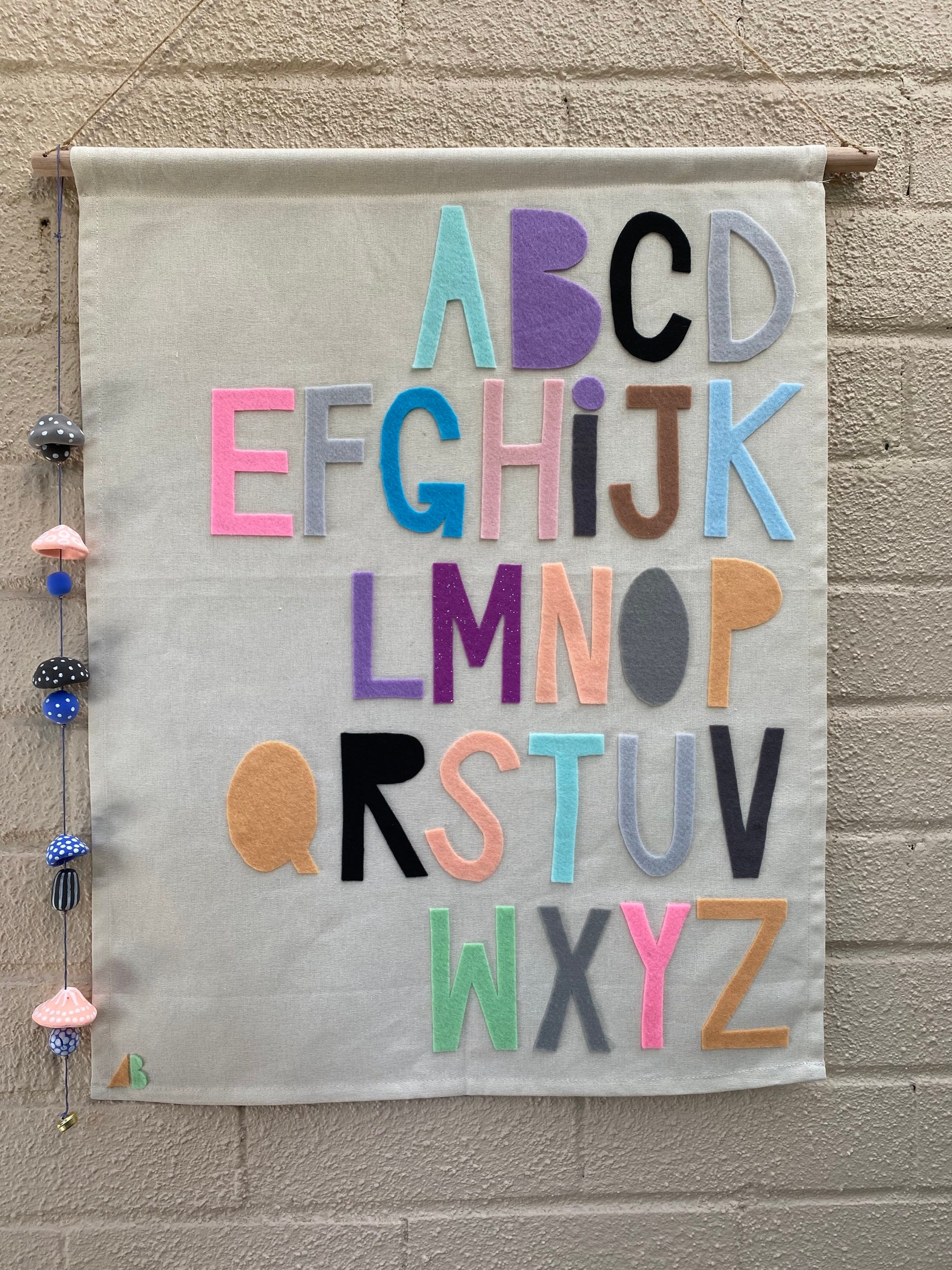 Alphabet Wall Hanging on Linen | Etsy