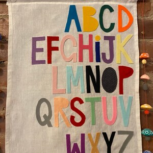 Alphabet Wall Hanging on Linen - Etsy
