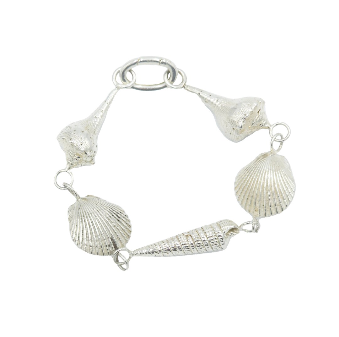 Sterling Silver Outer Banks Chunky Shell Bracelet - Etsy