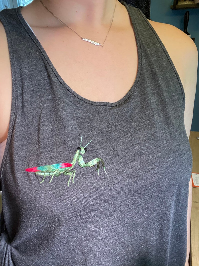 Pastel Praying Mantis Embroidery Pattern. 6" Pattern. DIGITAL DOWNLOAD ...