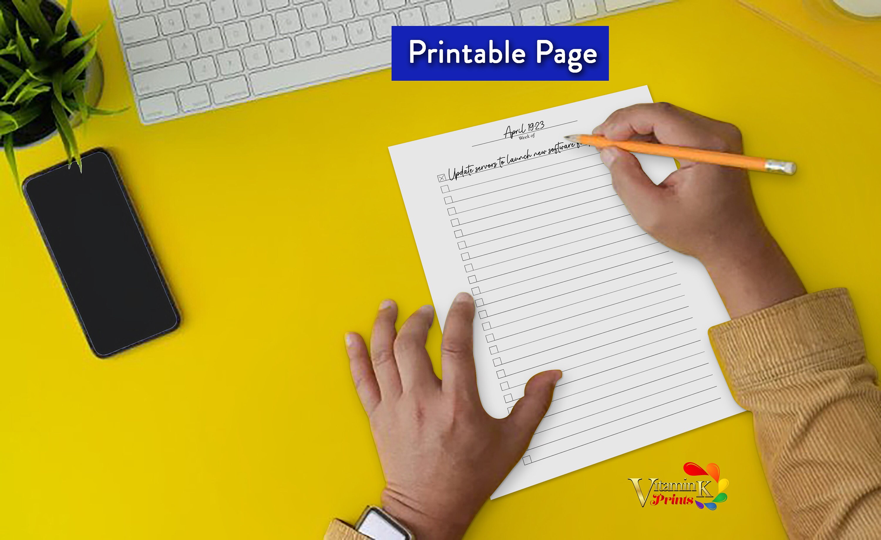 Weekly Work Task Sheet, Simple Printable Task Sheet for Work or Home ...