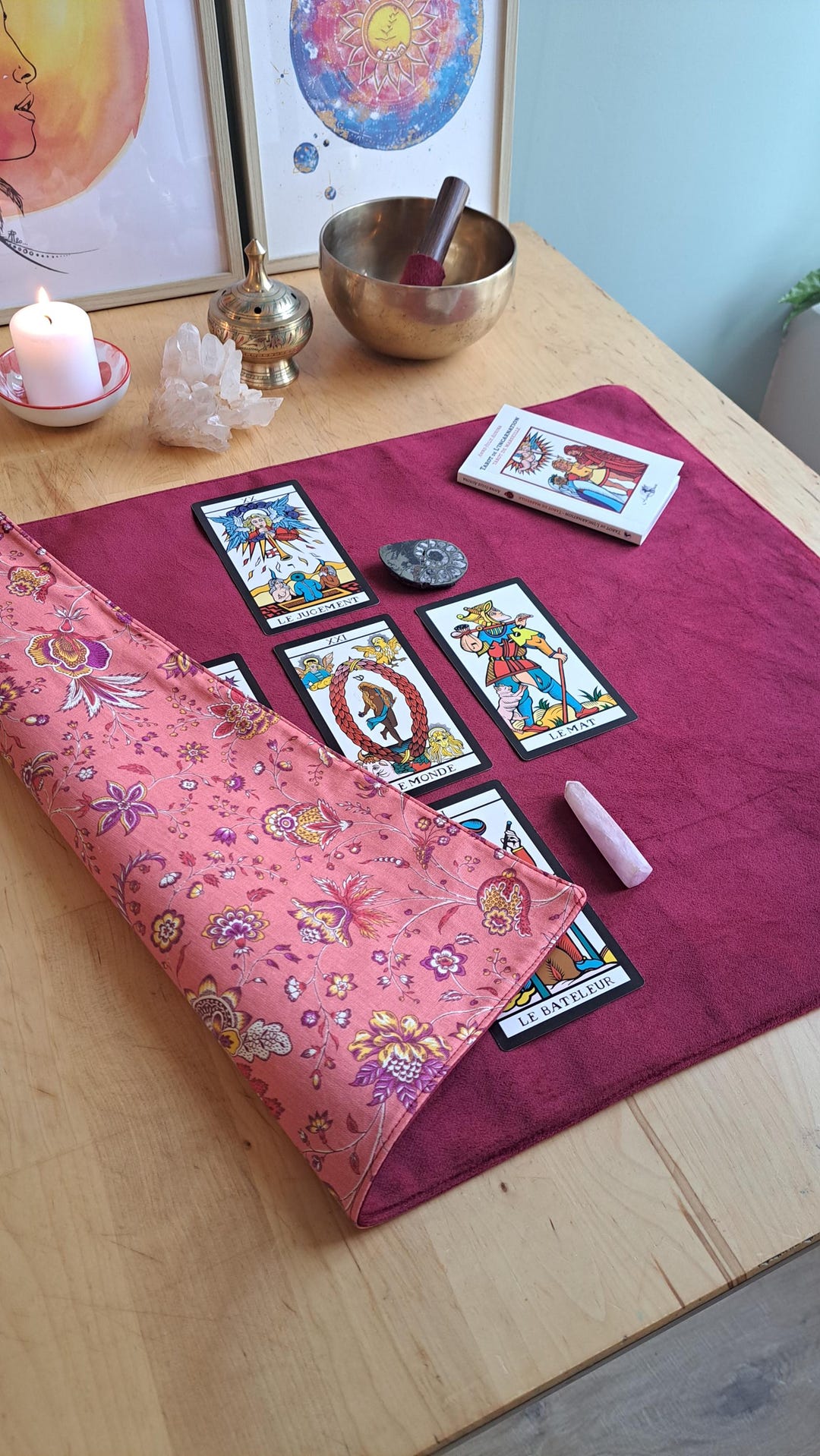 Red Velvet Oracle and Tarot Reading Mat / Altar - Etsy