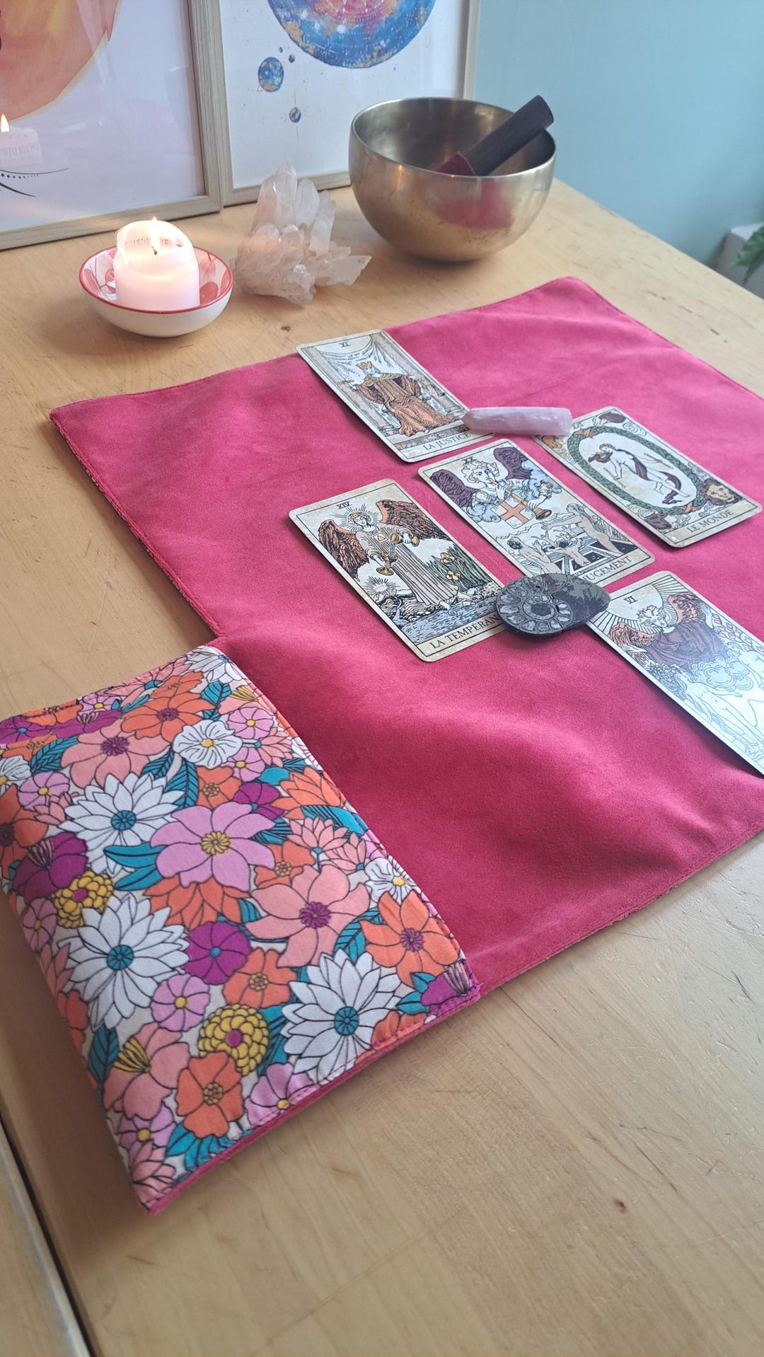 Nomadic Tarot and Card Mat / Altar / Drawing Mat With Integrated Pocket ...