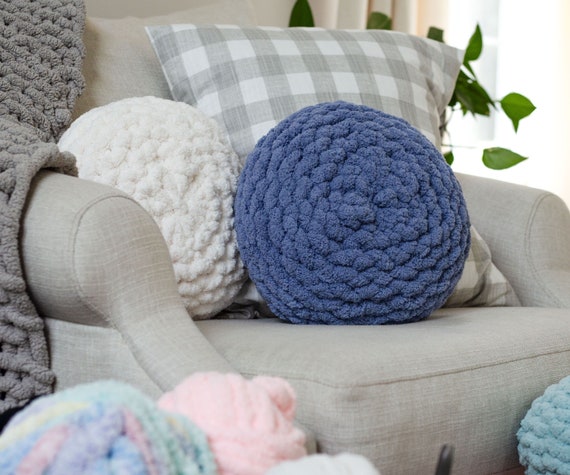 Hand Knitted Pillow Chunky Knit Pillow Knitted Pillow - Etsy