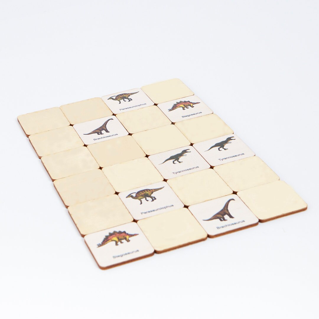 Dinosaurs 24 Matching Montessori Cards Montessori Wooden - Etsy
