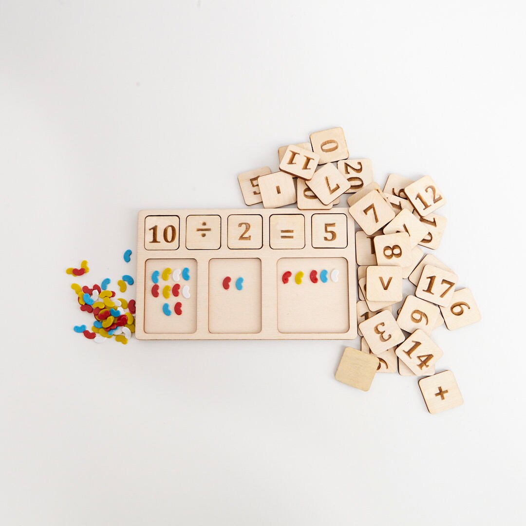 Wooden Maths Board With Numbers and Symbols Addition and - Etsy