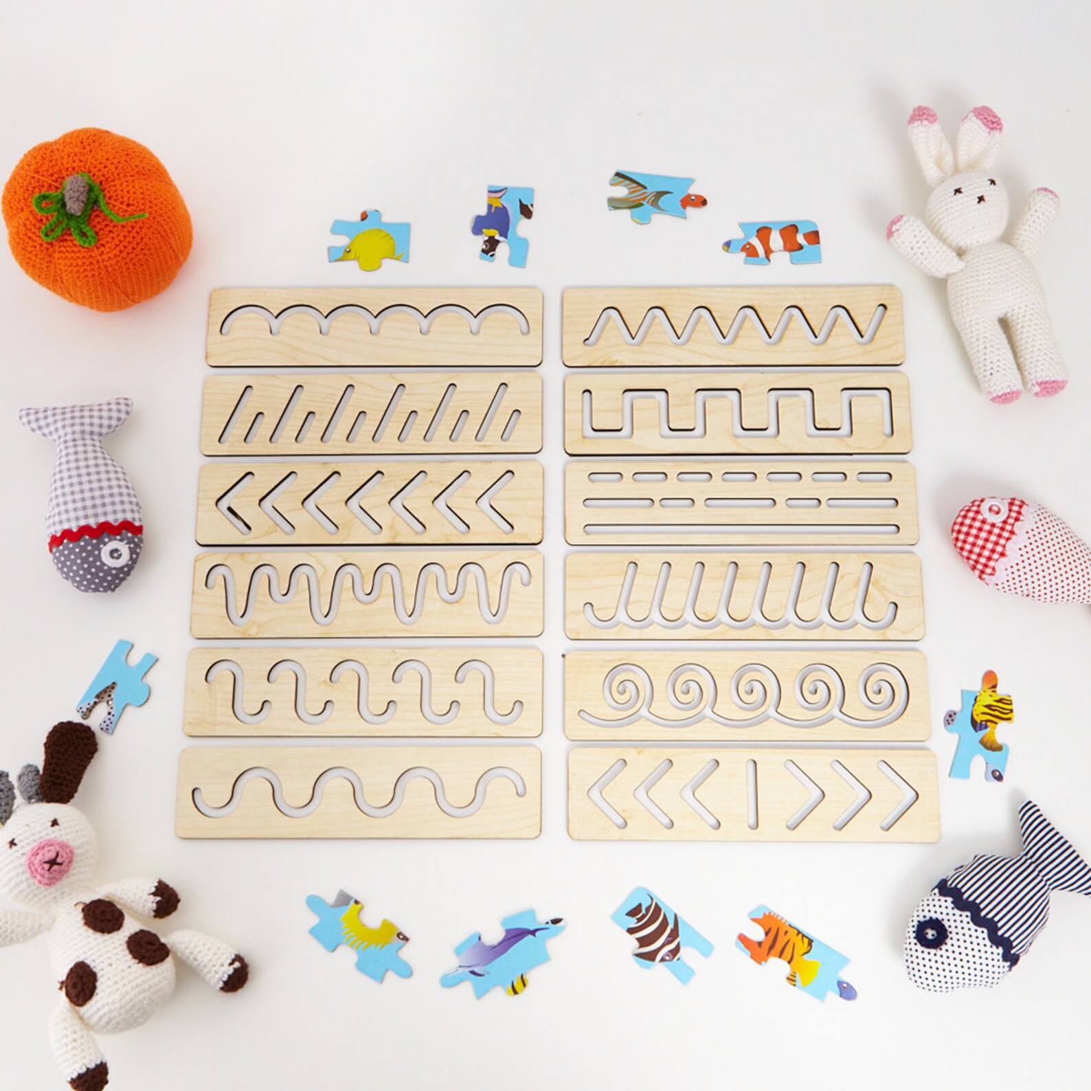 Montessori Stencils Set, Writing Skills Wooden Stencil Set, Preschool ...