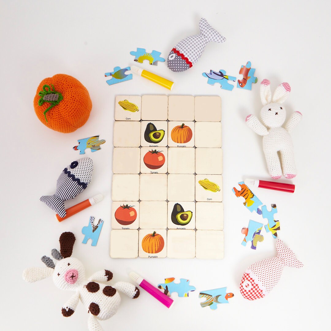 Vegetables 24 Matching Montessori Cards Montessori Wooden - Etsy