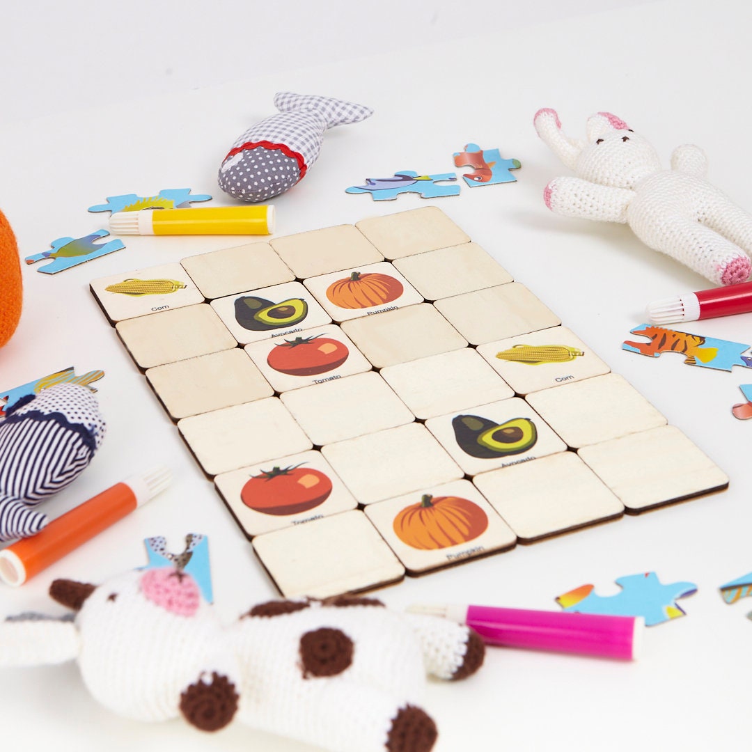 Vegetables 24 Matching Montessori Cards Montessori Wooden - Etsy