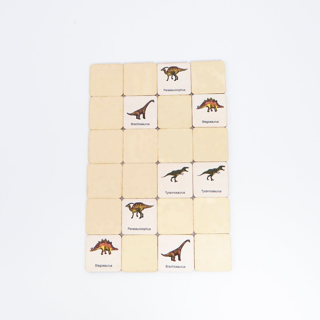 Dinosaurs 24 Matching Montessori Cards Montessori Wooden - Etsy