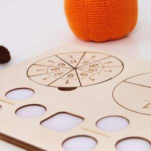 Wooden Fraction Manipulation Board, Montessori Math Manipulation ...
