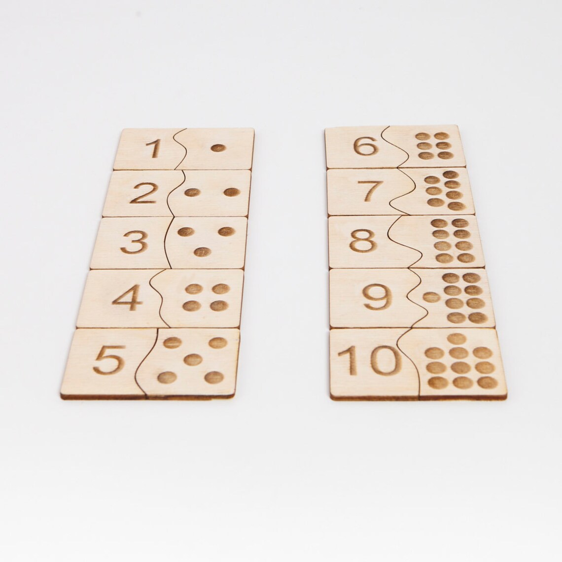 Wooden Number Puzzle, Montessori-wood Uppercase & Lowercase Matching ...