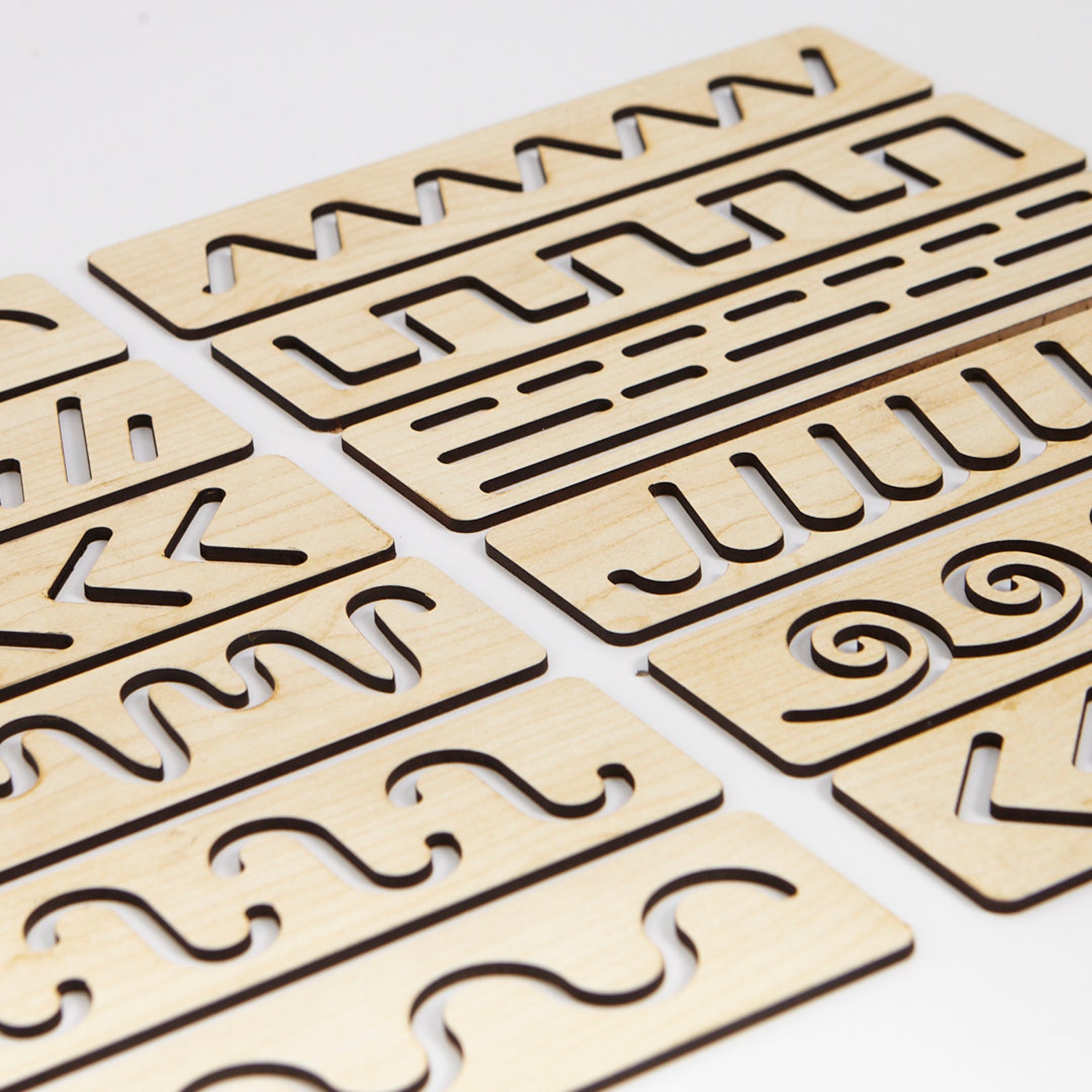 Montessori Stencils Set, Writing Skills Wooden Stencil Set, Preschool ...