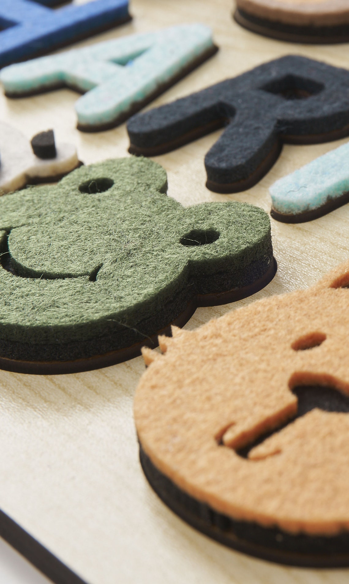 Personalized Wooden Felt Name Animals Puzzlemontessori - Etsy