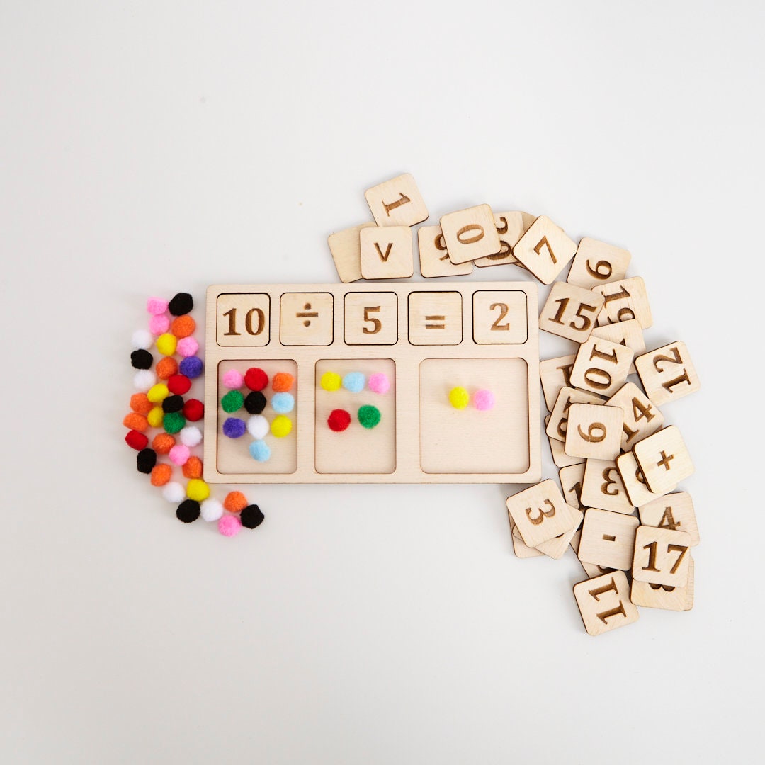 Wooden Maths Board With Numbers and Symbols Addition and - Etsy