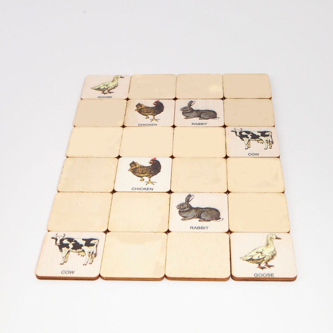 Farm Animals 24 Matching Montessori Cards Montessori Wooden - Etsy