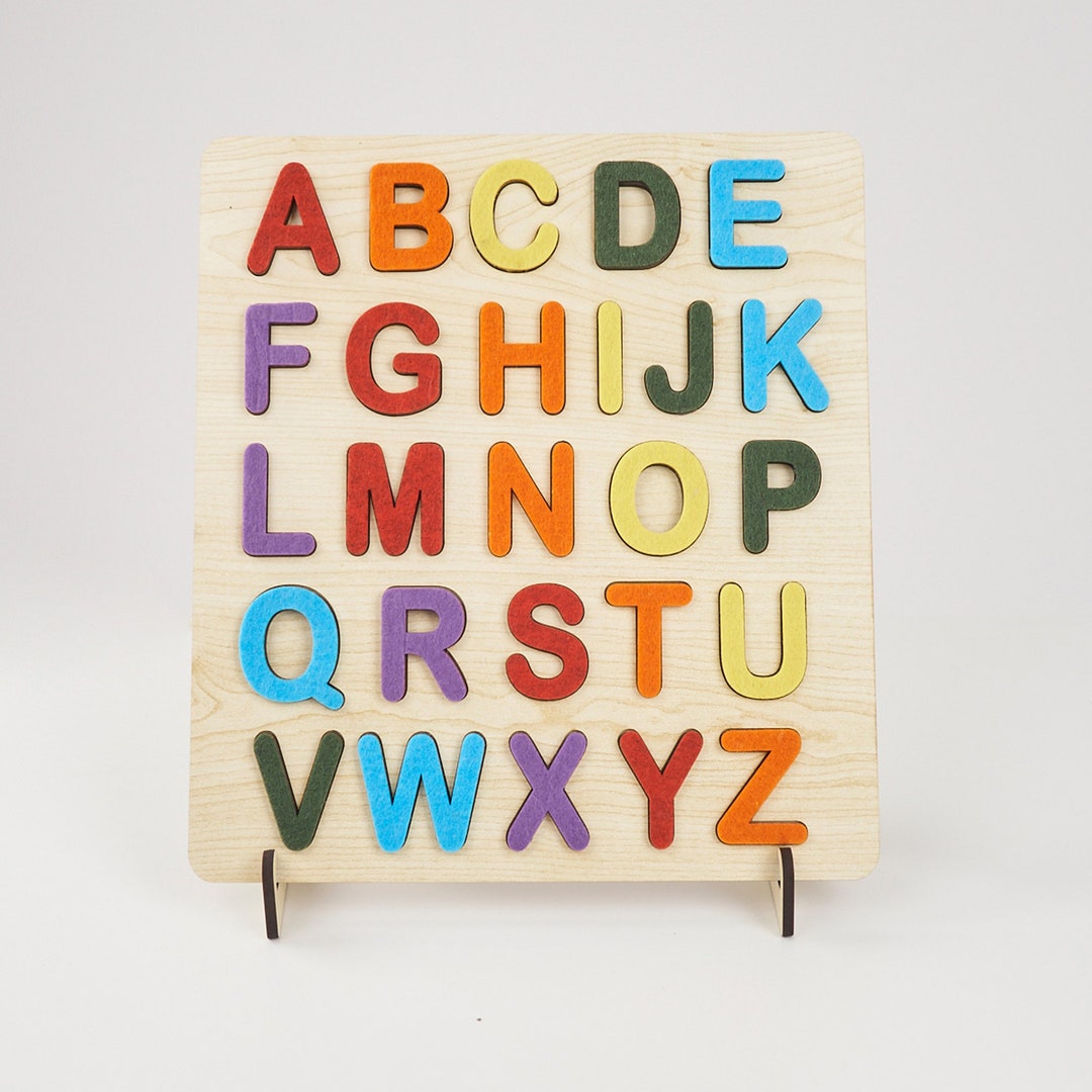 Rompecabezas del alfabeto de madera, juegos para niños, juguetes ...