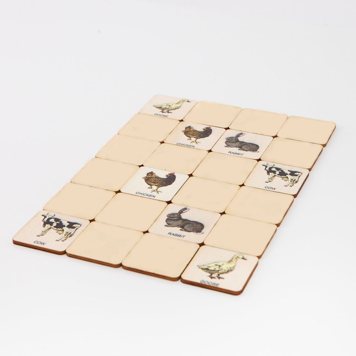 Farm Animals 24 Matching Montessori Cards Montessori Wooden - Etsy