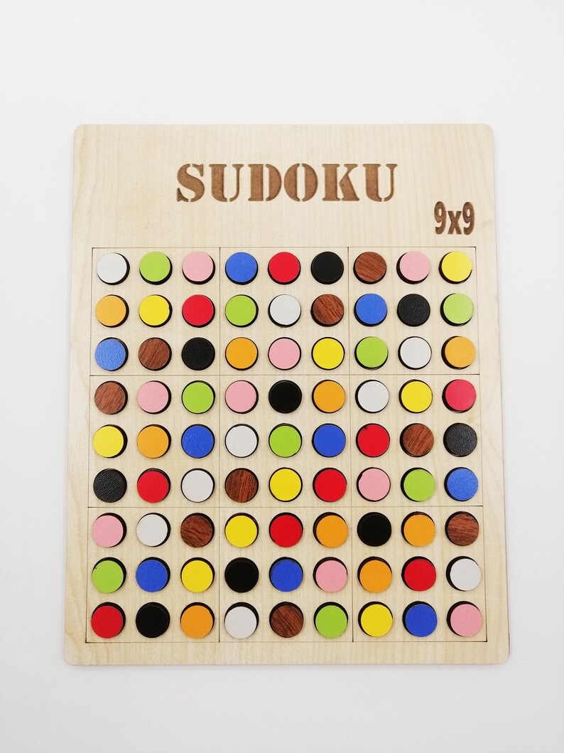 Colored Sudoku 9x9, Wooden Puzzle, Children’s Games, Educational ...