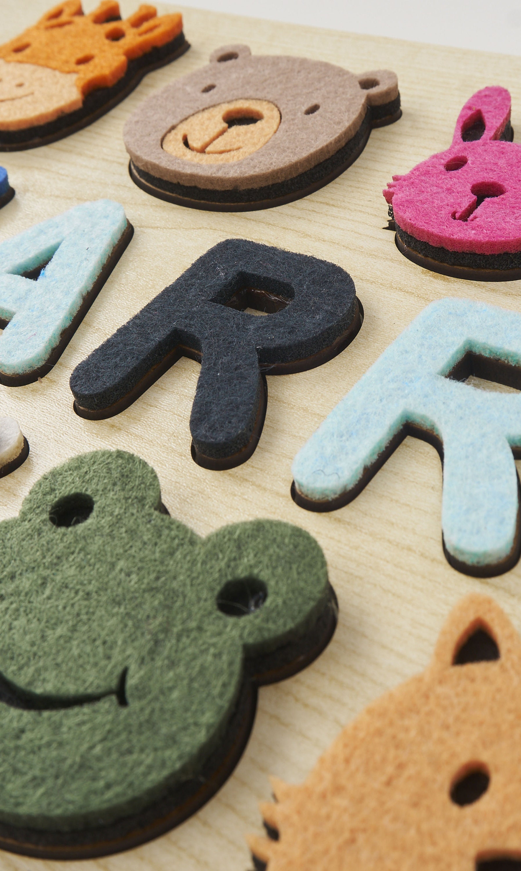 Personalized Wooden Felt Name Animals Puzzlemontessori - Etsy