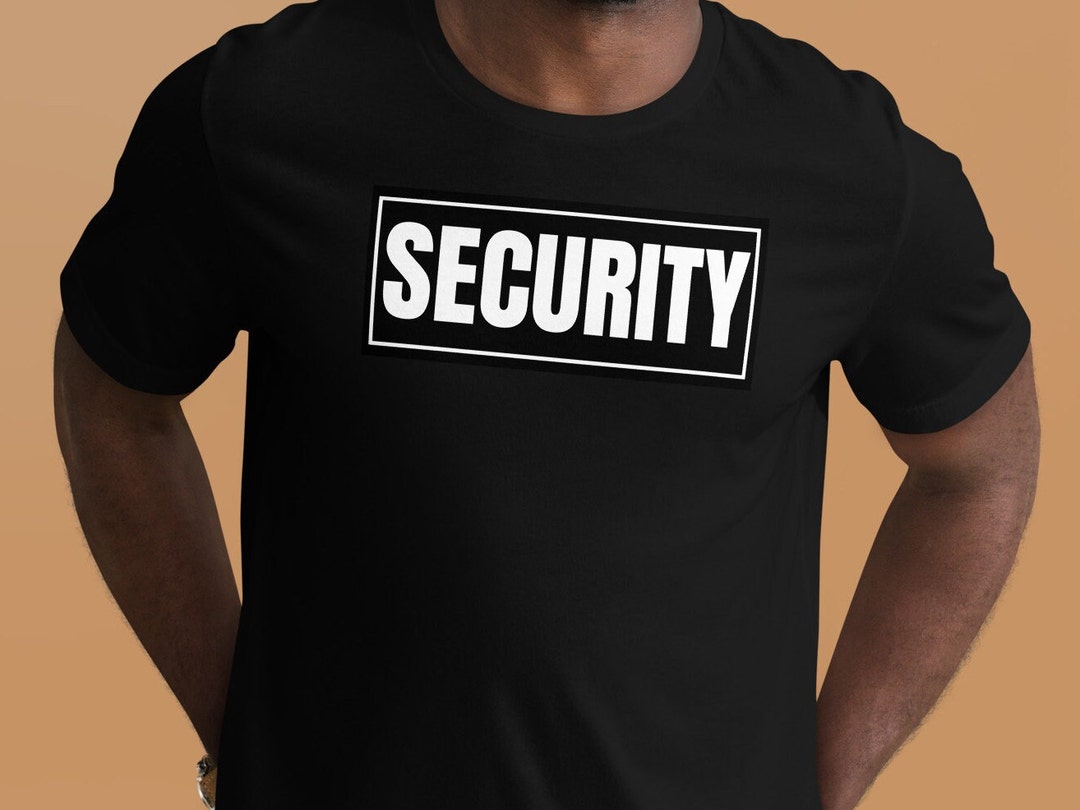 Unisex Security Guard T-shirt, Bold Black and White Text, Professional ...