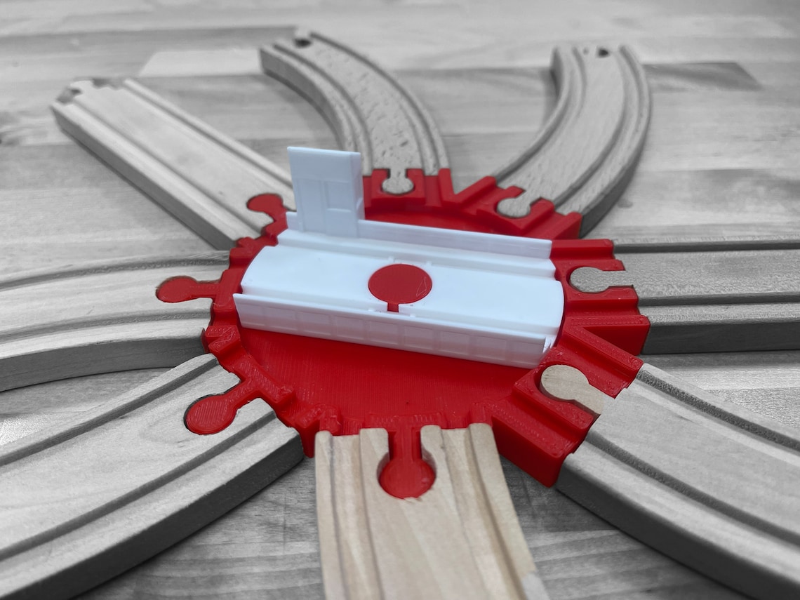 Small Wooden Train Turn Table Wooden Train Set Accessory - Etsy