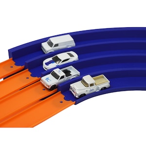4 Lane High-speed 90 Degree Banked Turn | Compatible With Hot Wheels ...