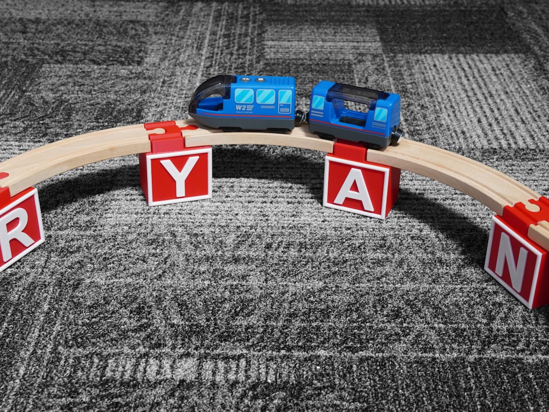 Personalized Wooden Train Track Bridge Set - Customizable, Eco-friendly ...