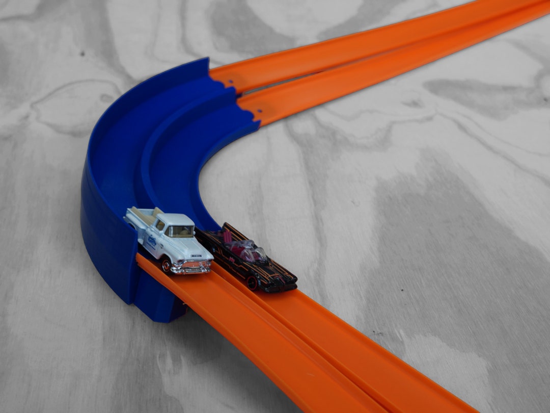 Two Lane 90 Degree Banked Turn: Hot Wheels & Matchbox Compatible Track ...