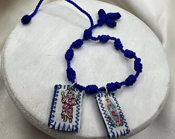Divine Child Blue Scapular/divino Niño Azul Escapulario/7 Knot Strings ...
