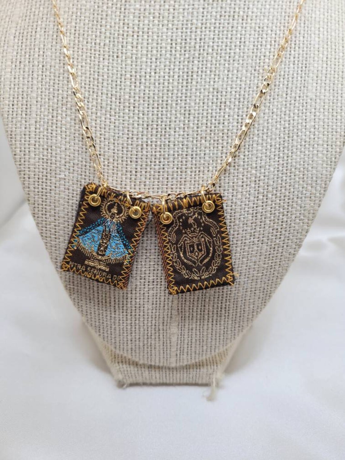 Scapular 18k Gold Filled Necklace Different Saints to Choose - Etsy