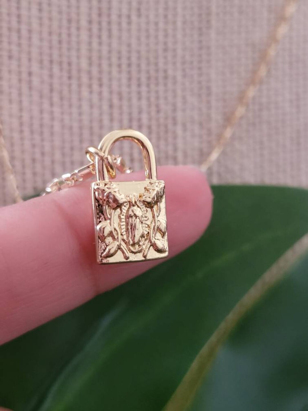 Tiny Virgin Mary Lock, 18k Gold Filled, - Etsy