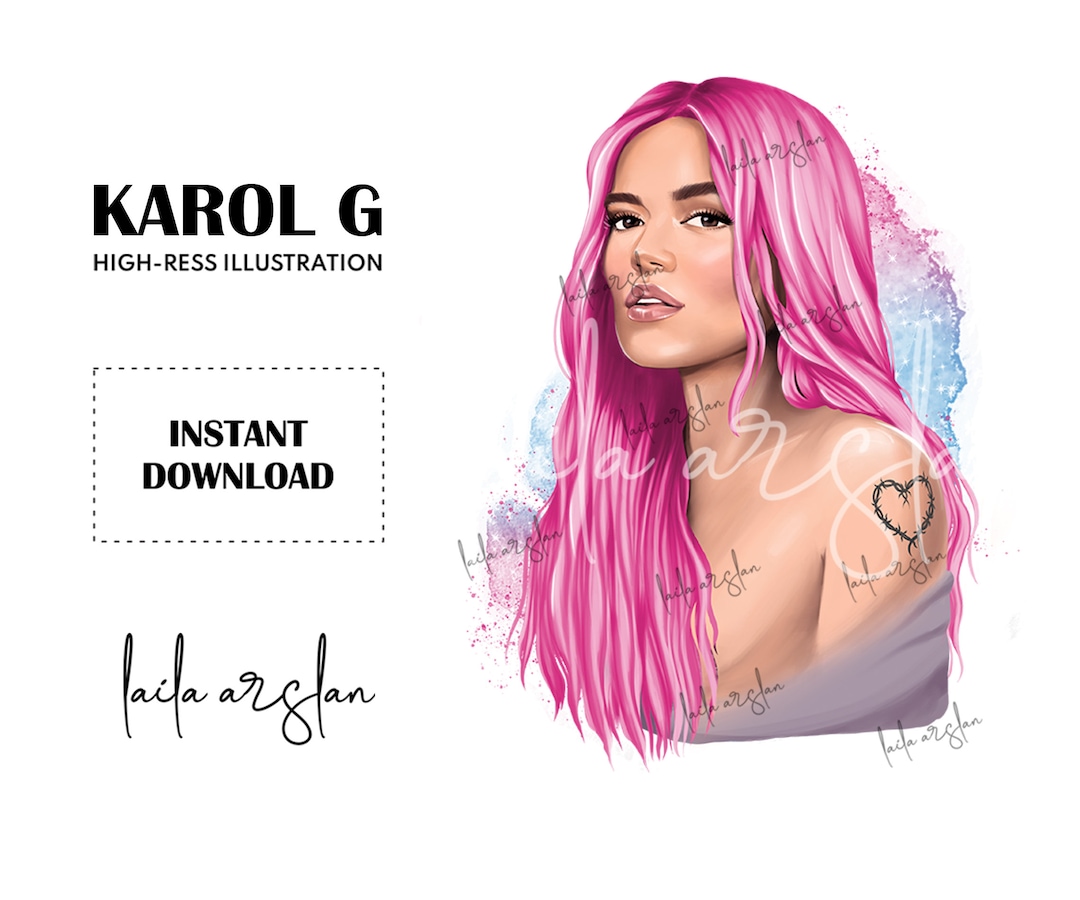 Karol G Red Hair Png Digital Download File Sublimation, Karol G PNG ...