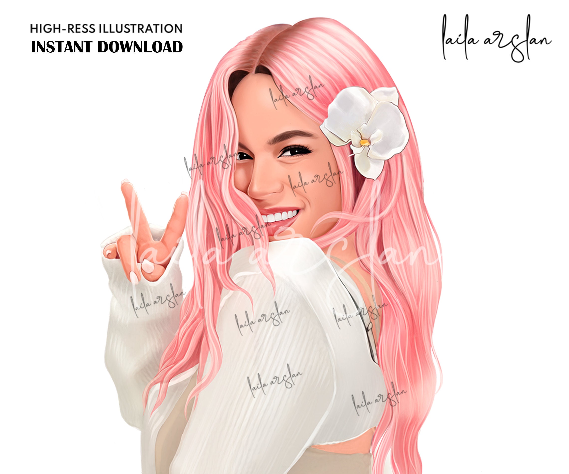 Karol G Pink Hair Karol G Mientras Me Curo Del Cora Karol - Etsy Australia