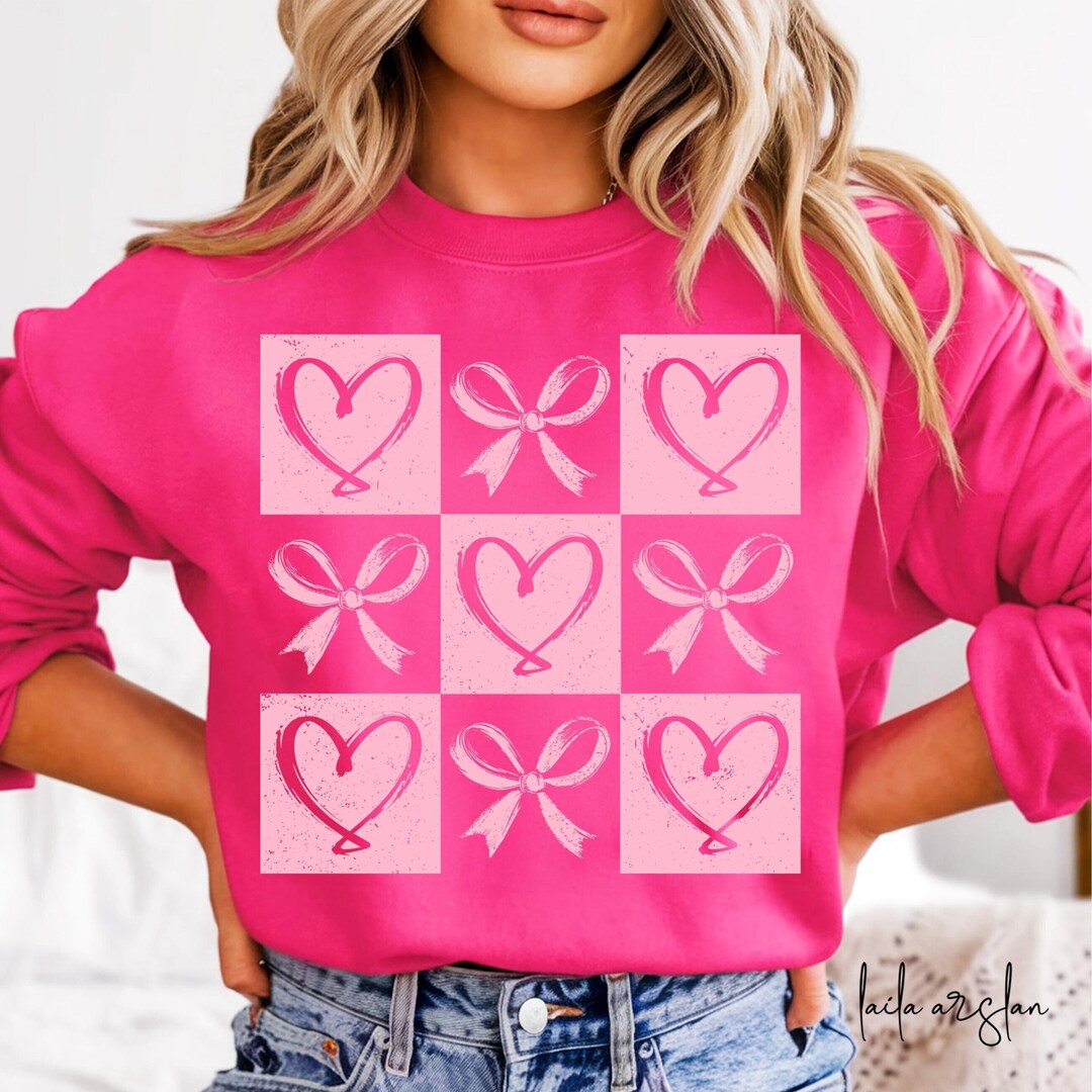 Retro Checkered Heart Coquette PNG, Coquette Valentines PNG, Pink Retro ...