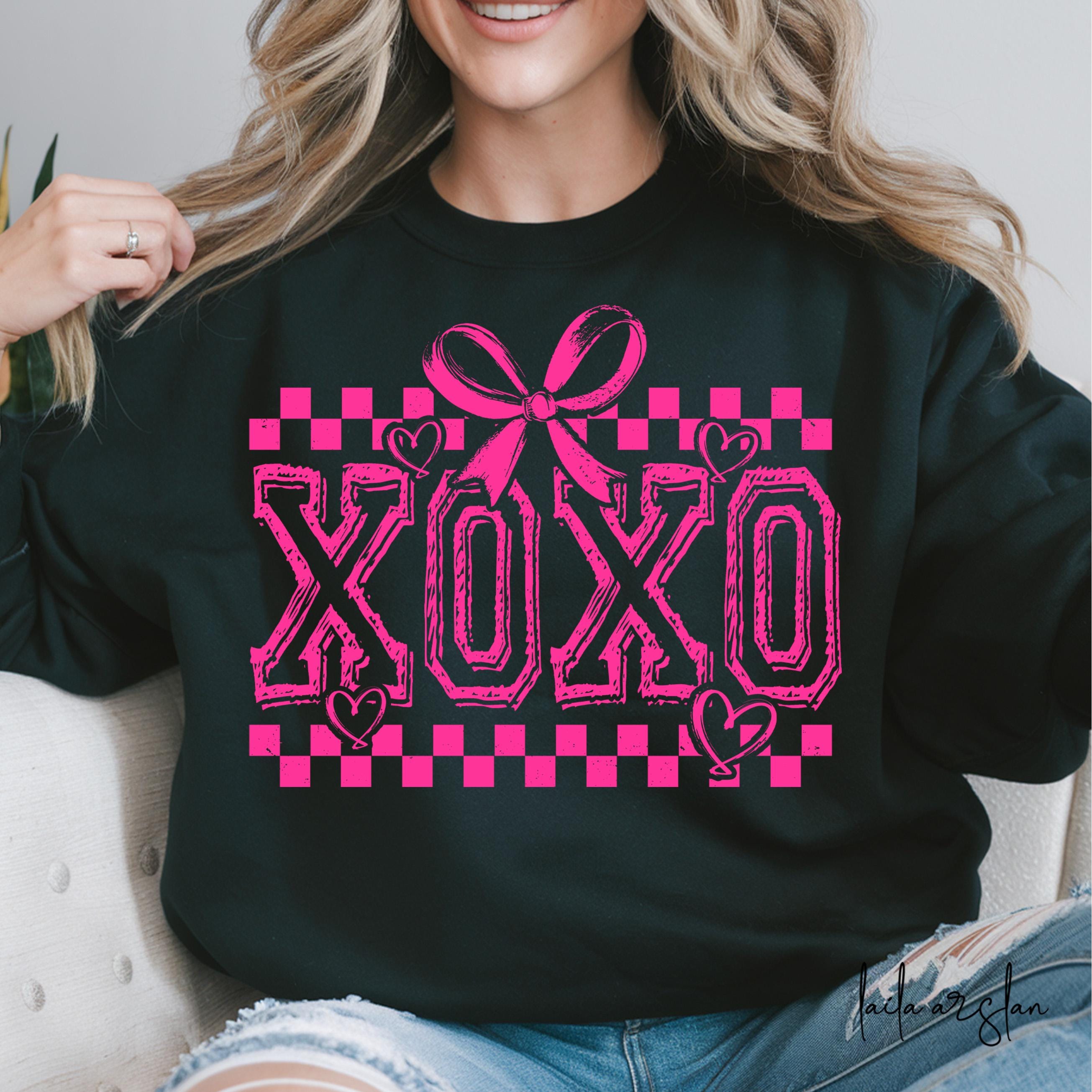 Retro XOXO Checkered PNG Coquette Valentines Varsity Png Trendy Vday ...